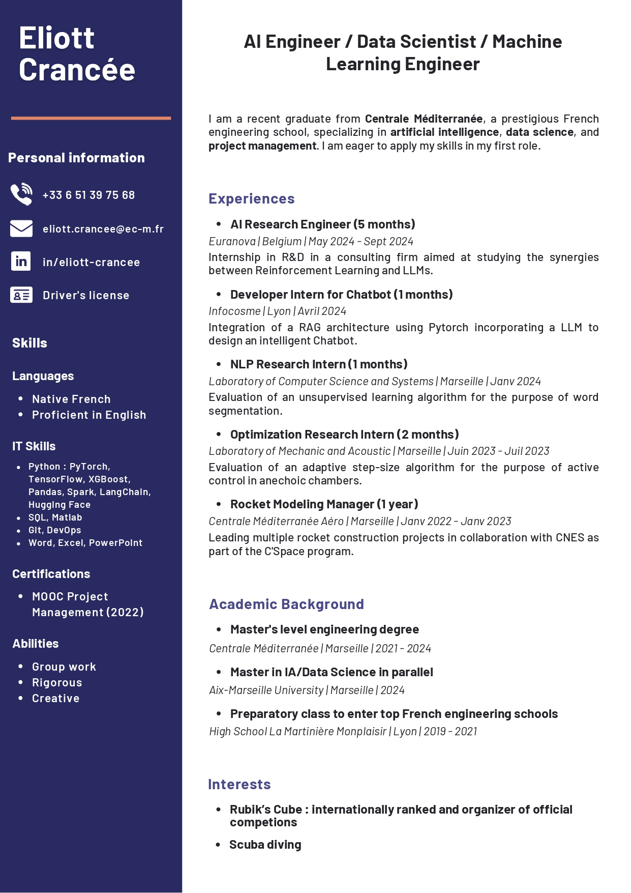 Eliott Crancée - About Me